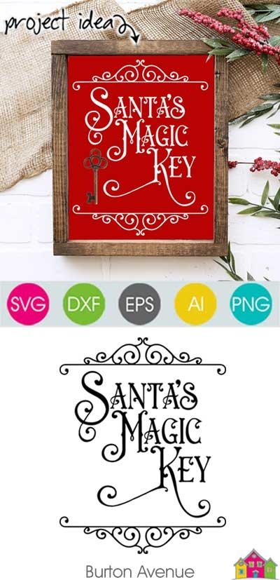 Santa's Magic Key Christmas SVG File| Christmas SVG File