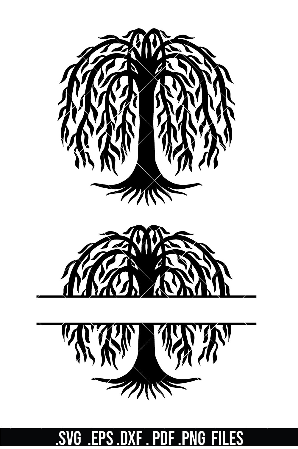 Willow Tree SVG, Tree of Life SVG Willow Tree Split Monogram
