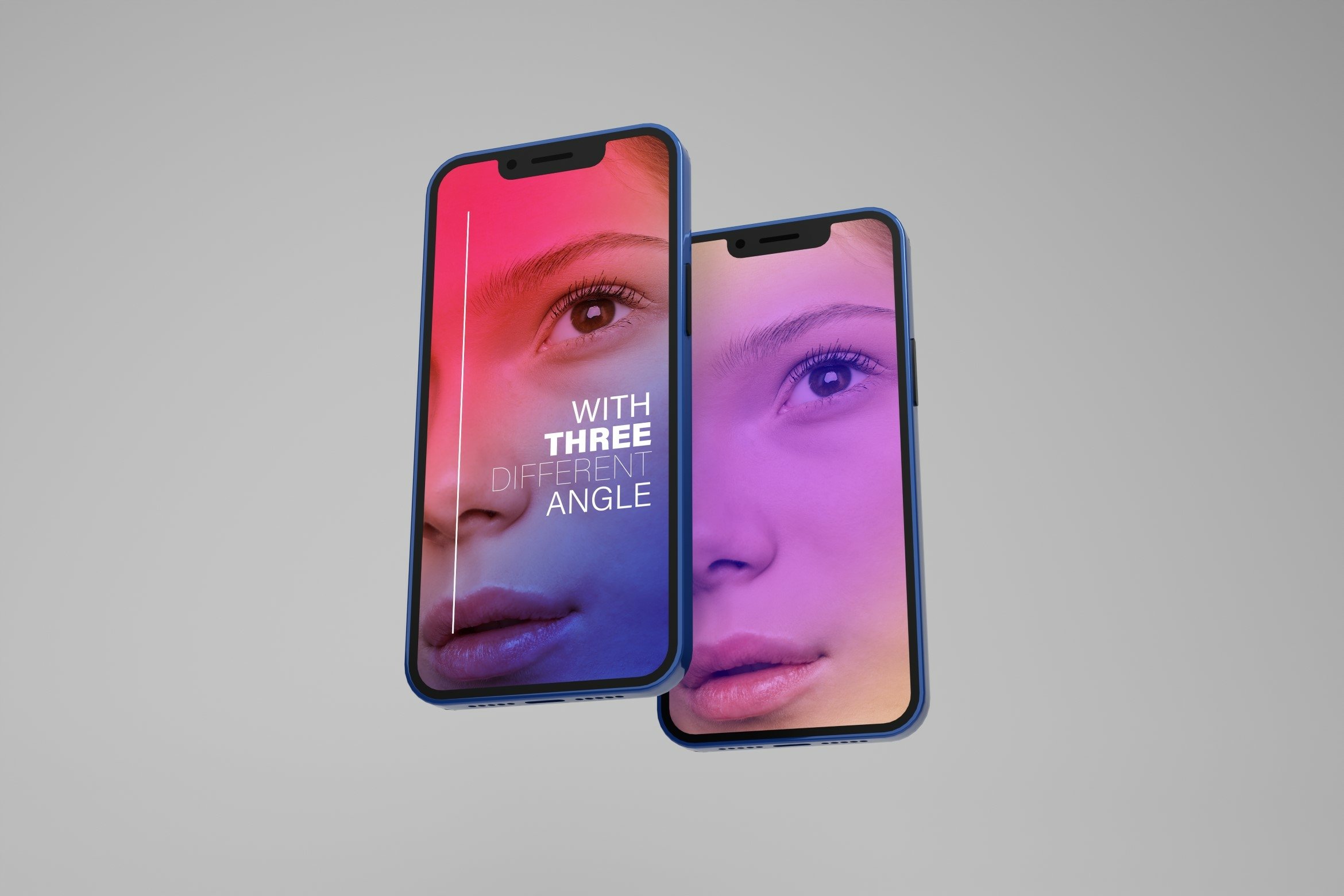 two display phone mockup psd
