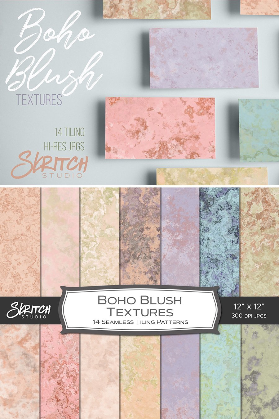 Boho Blush Seamless Textures 14 Tileable Digital Papers