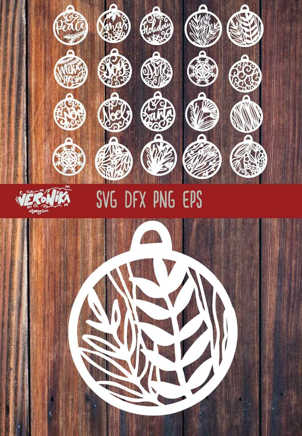 Christmas Ornaments SVG, 20 designs