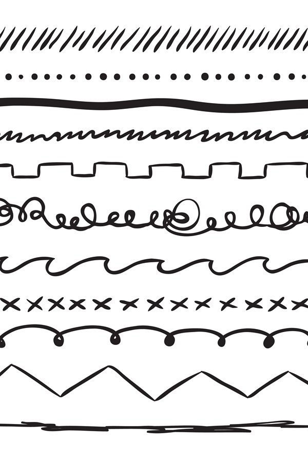 Hand Drawn Lines Marker Line Divider Handmade Pencil Strok