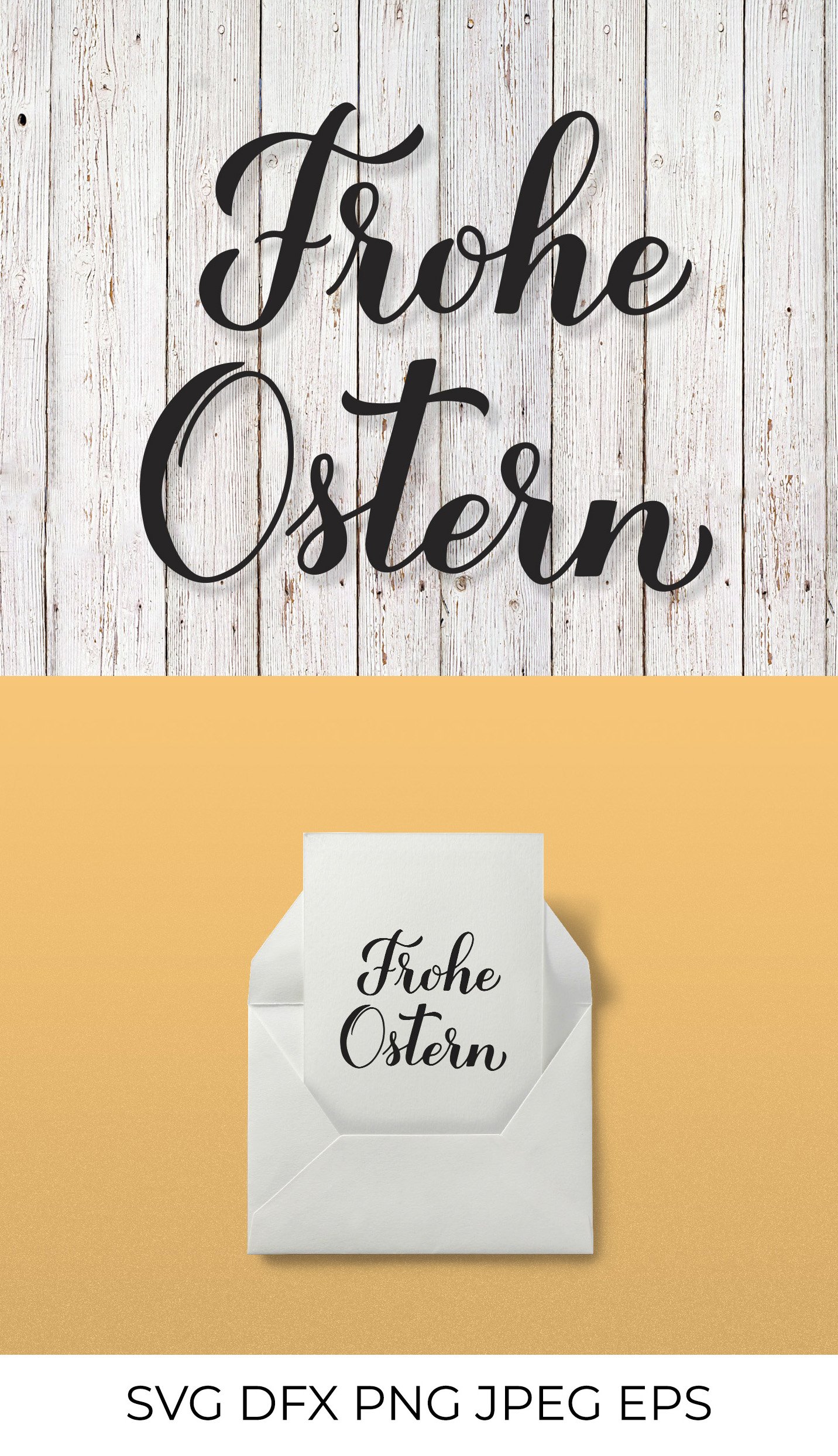 Happy Easter calligraphy lettering in German. Frohe Ostern