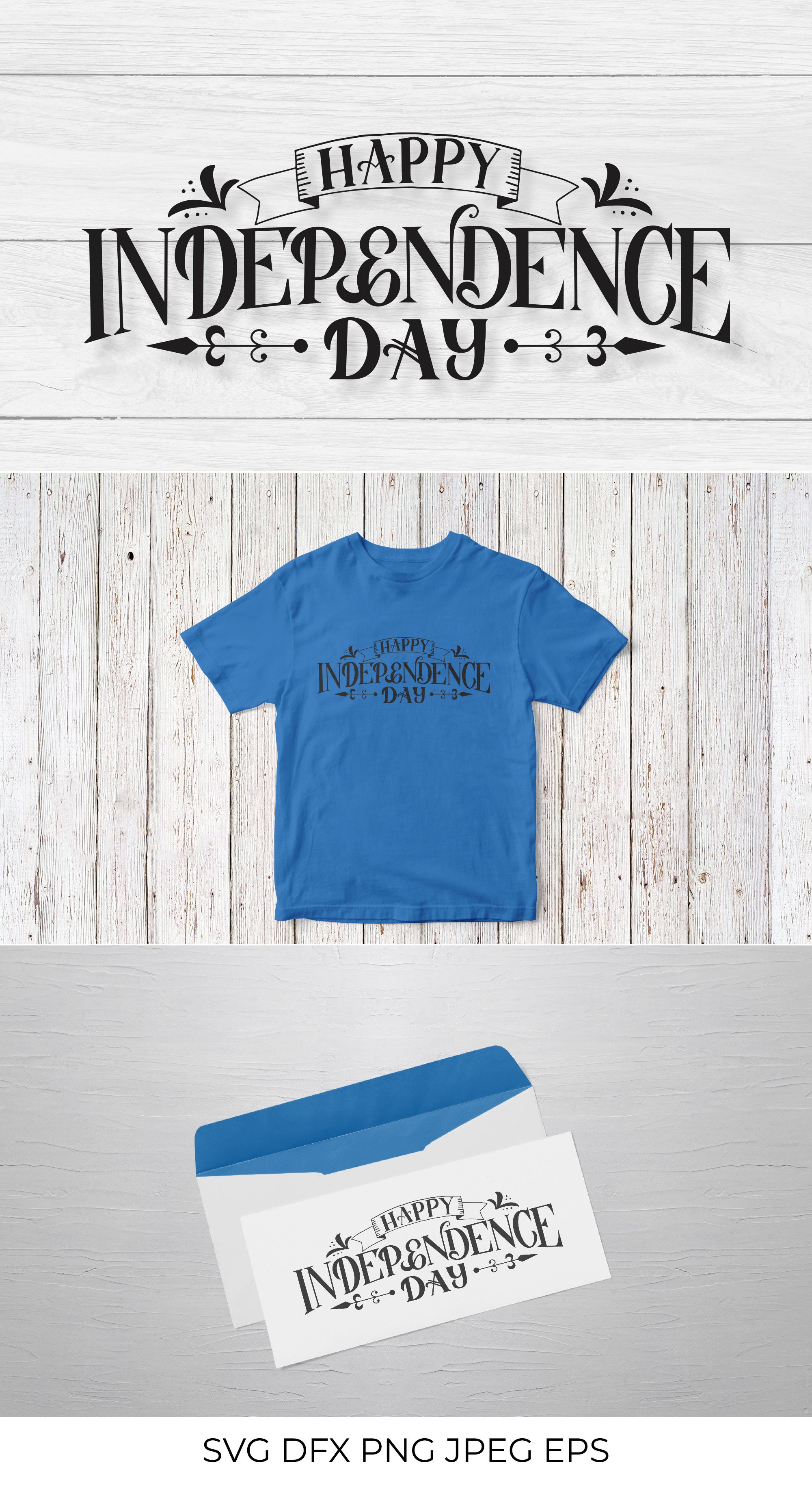 Independence Day SVG. Happy Independence Day hand lettering