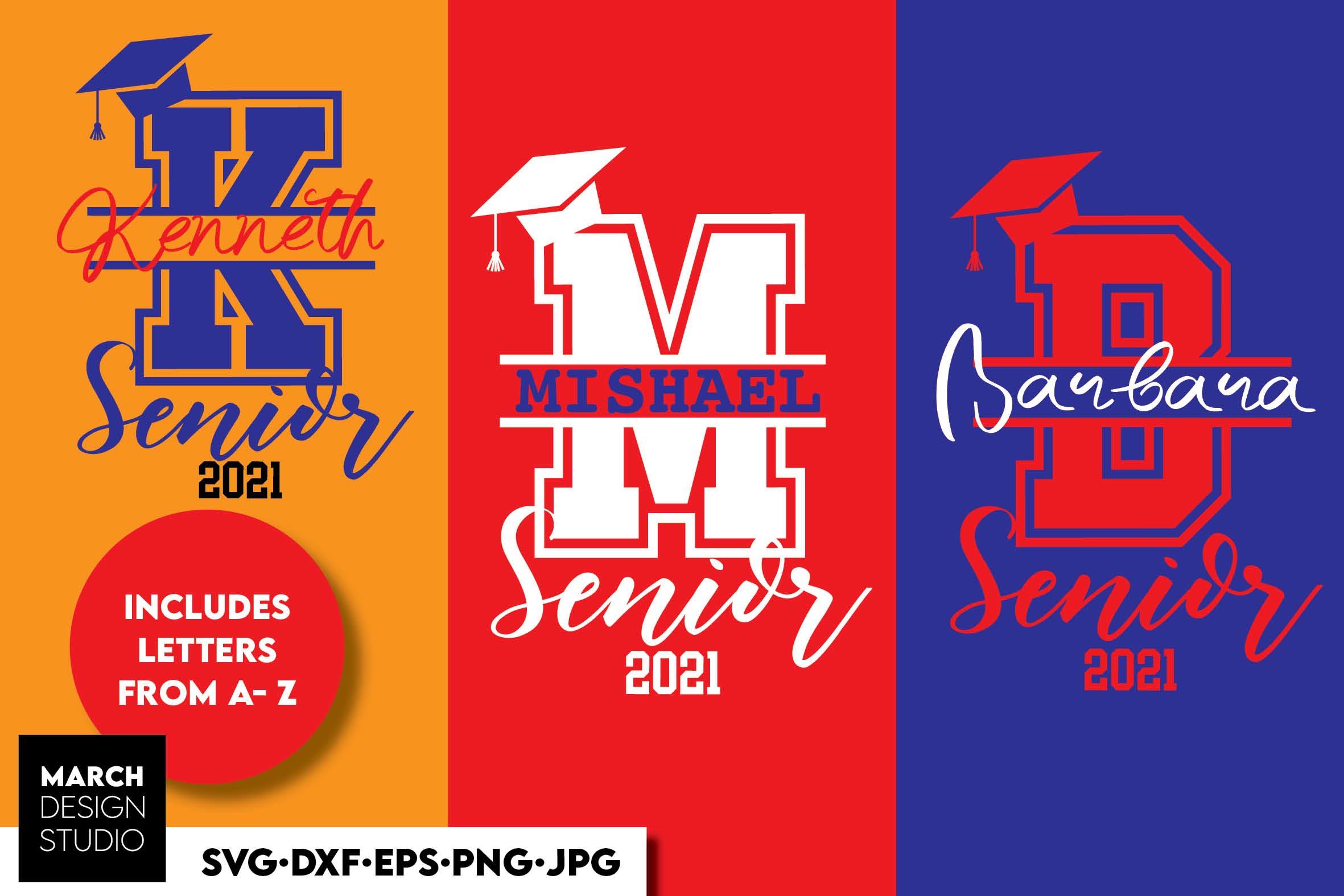 Monogram SVG, Split Monogram SVG, Senior Monogram SVG, PNG