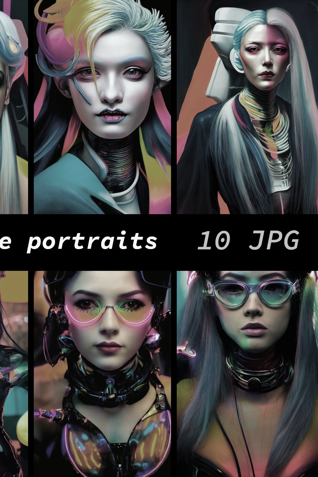 Futuristic Female Portraits - 10JPG