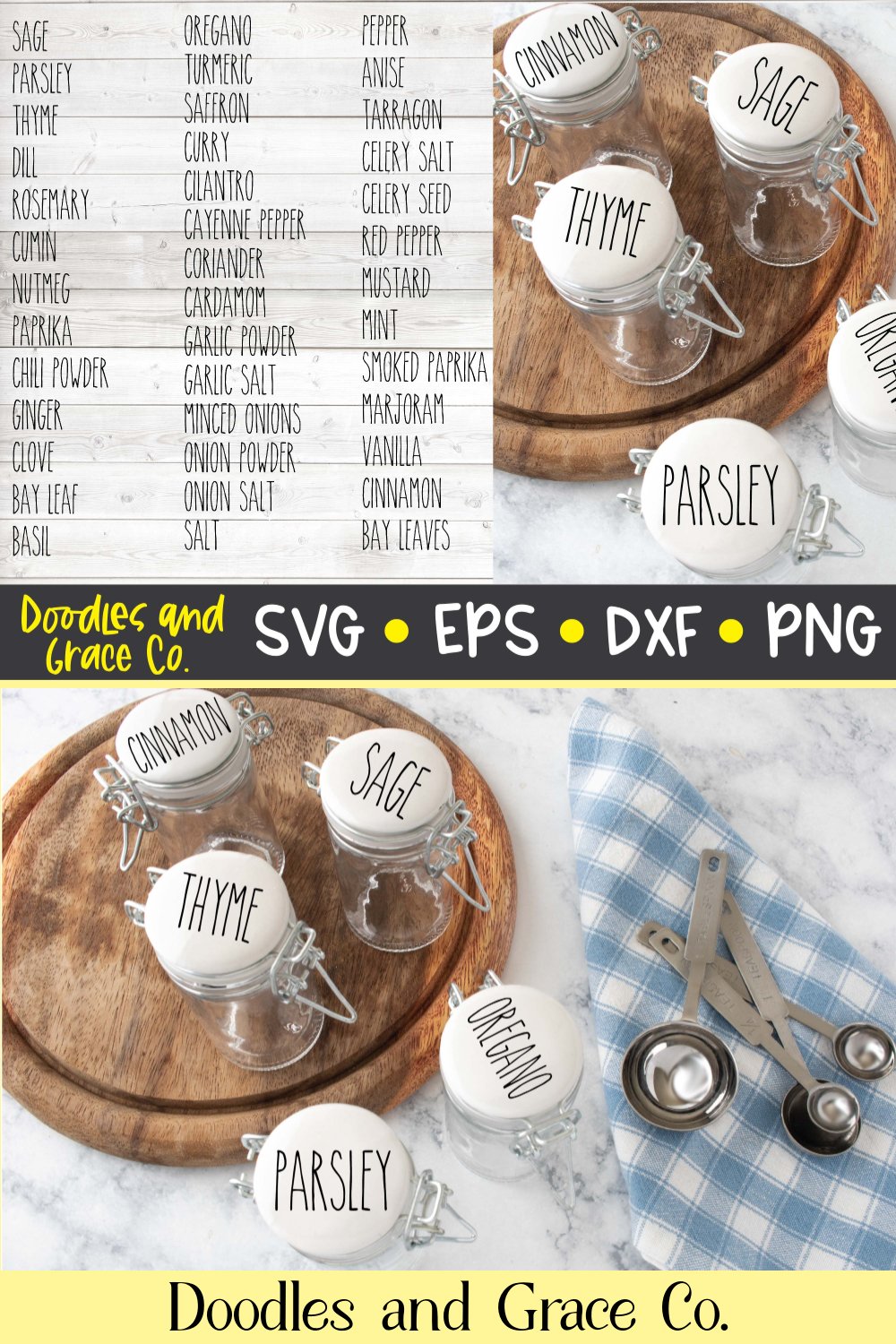 Spice Jar SVG - Spice Words SVG - SVG - EPS - DXF - PNG