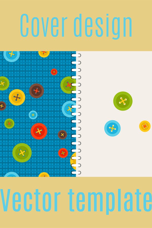Cover design with colorful buttons pattern