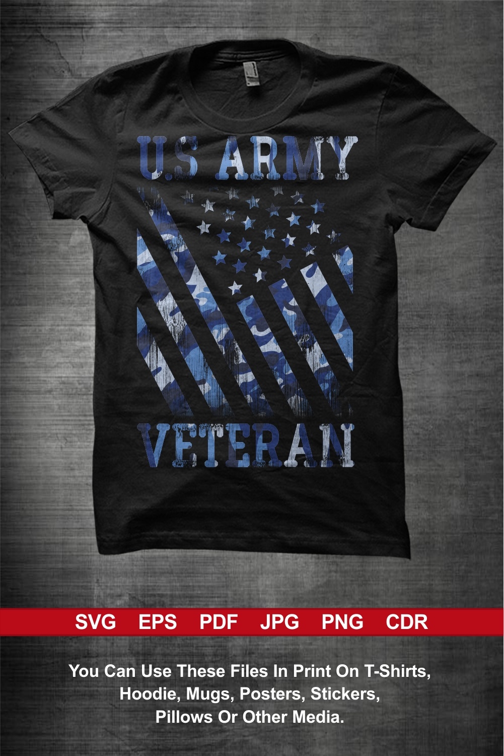 US Army Veteran Blue Navy Camouflage