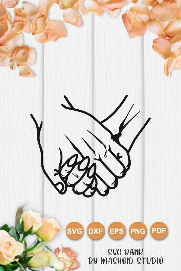 Holding Hand SVG, Couple hand SVG Cut file