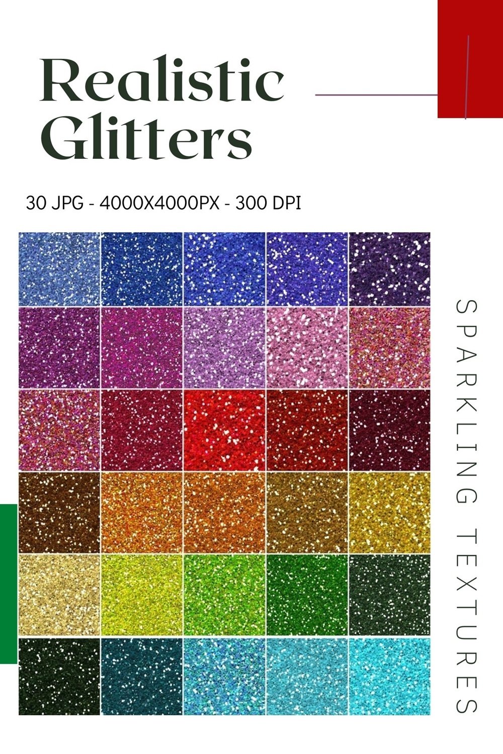 Realistic Sparkling Glitter - 30 Textures