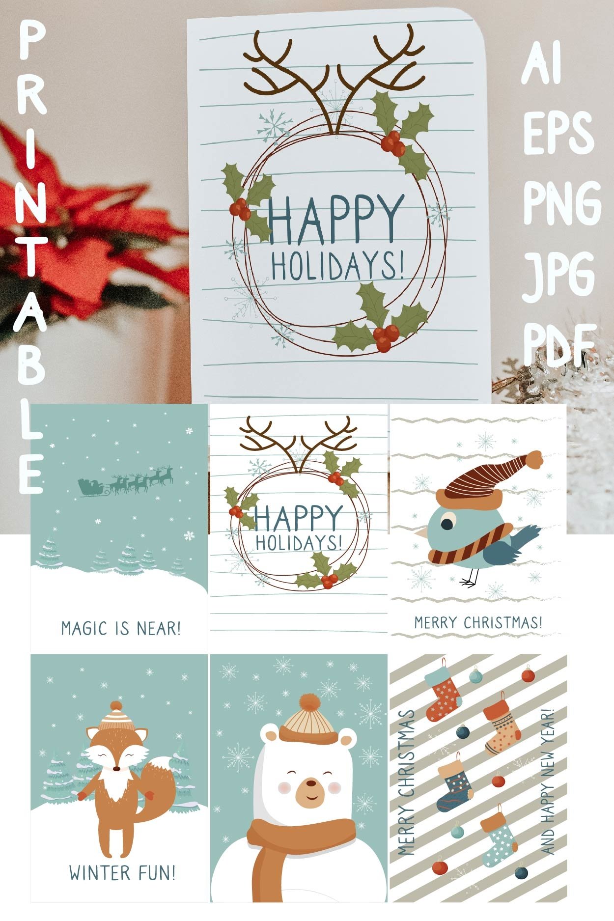 Christmas Printable greeting cards
