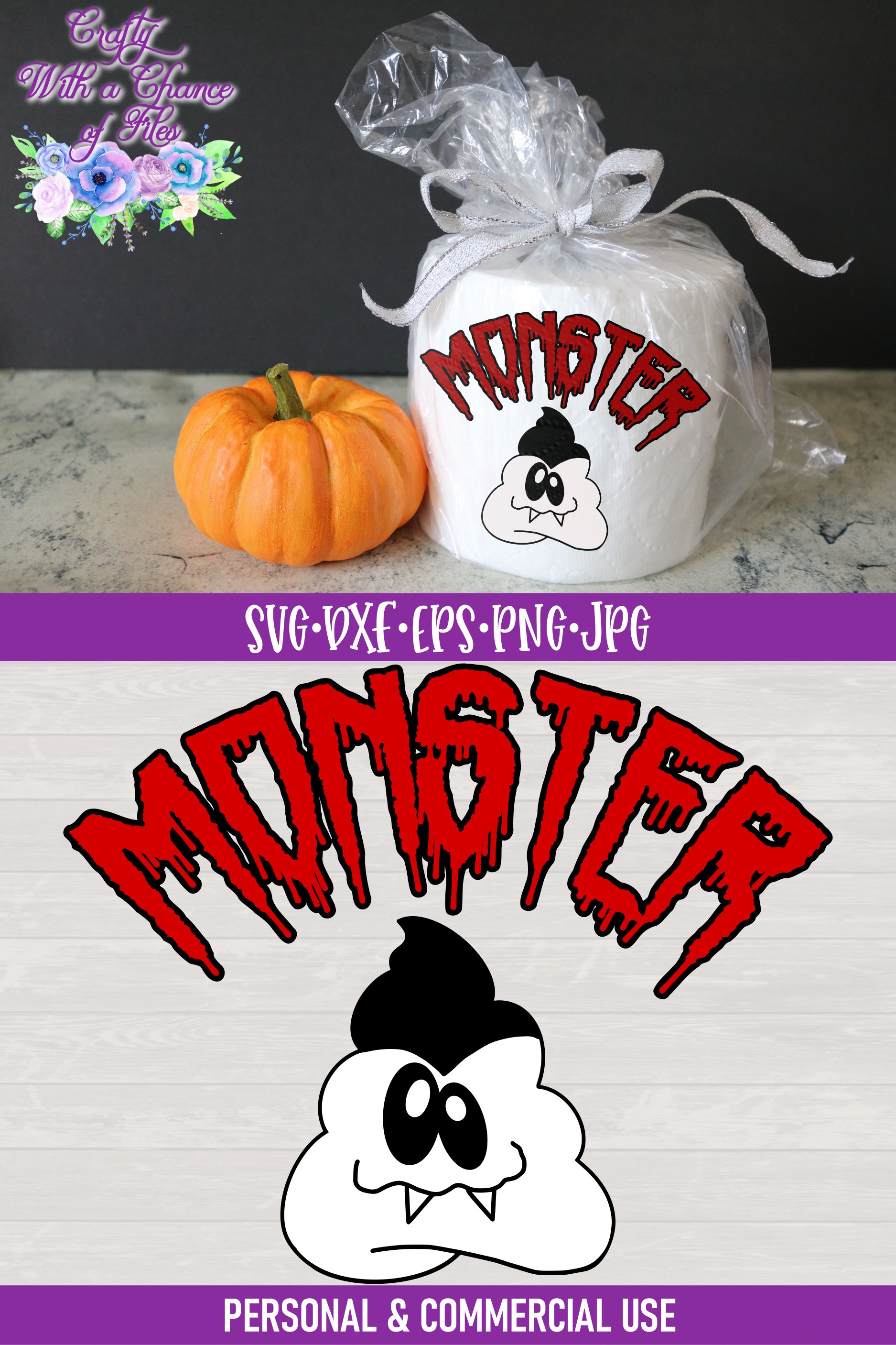 Halloween Toilet Paper Monster Crap Vampire Poop Emoji