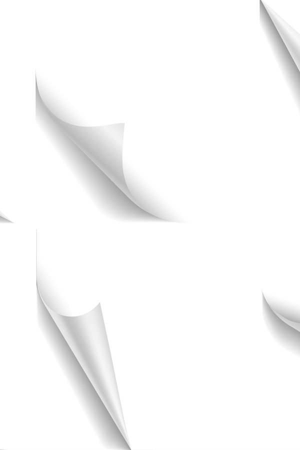 Paper page curl corner. Flip turn fold white sheets collecti