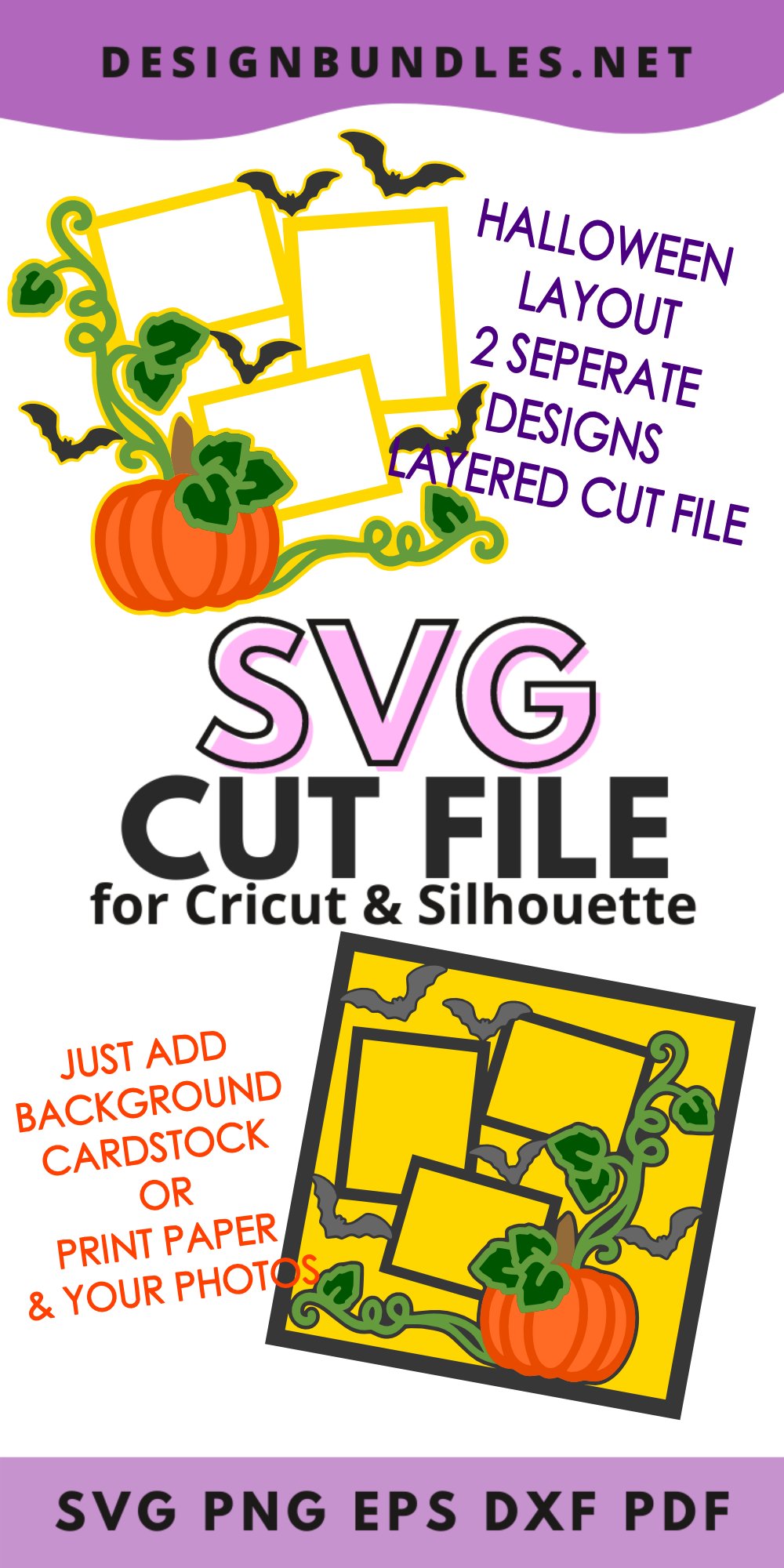 SCRAPBOOK HALLOWEEN FALL AUTUM LAYOUT OVERLAY CUT FILE
