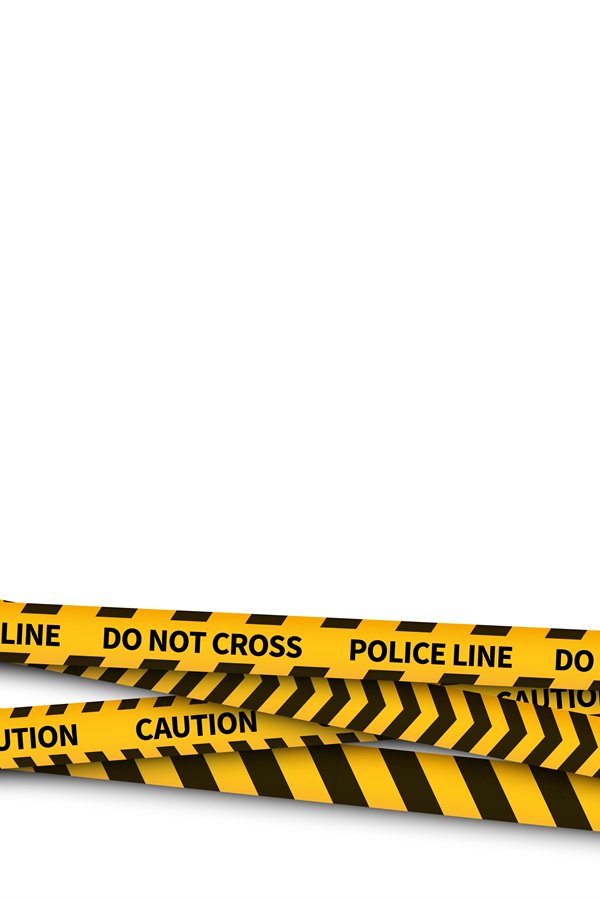 Police line. Warning danger yellow police security tape, tap