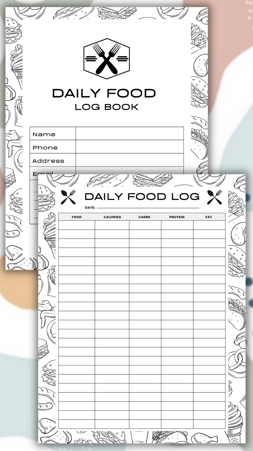 Daily-Weekly Food Tracker log book