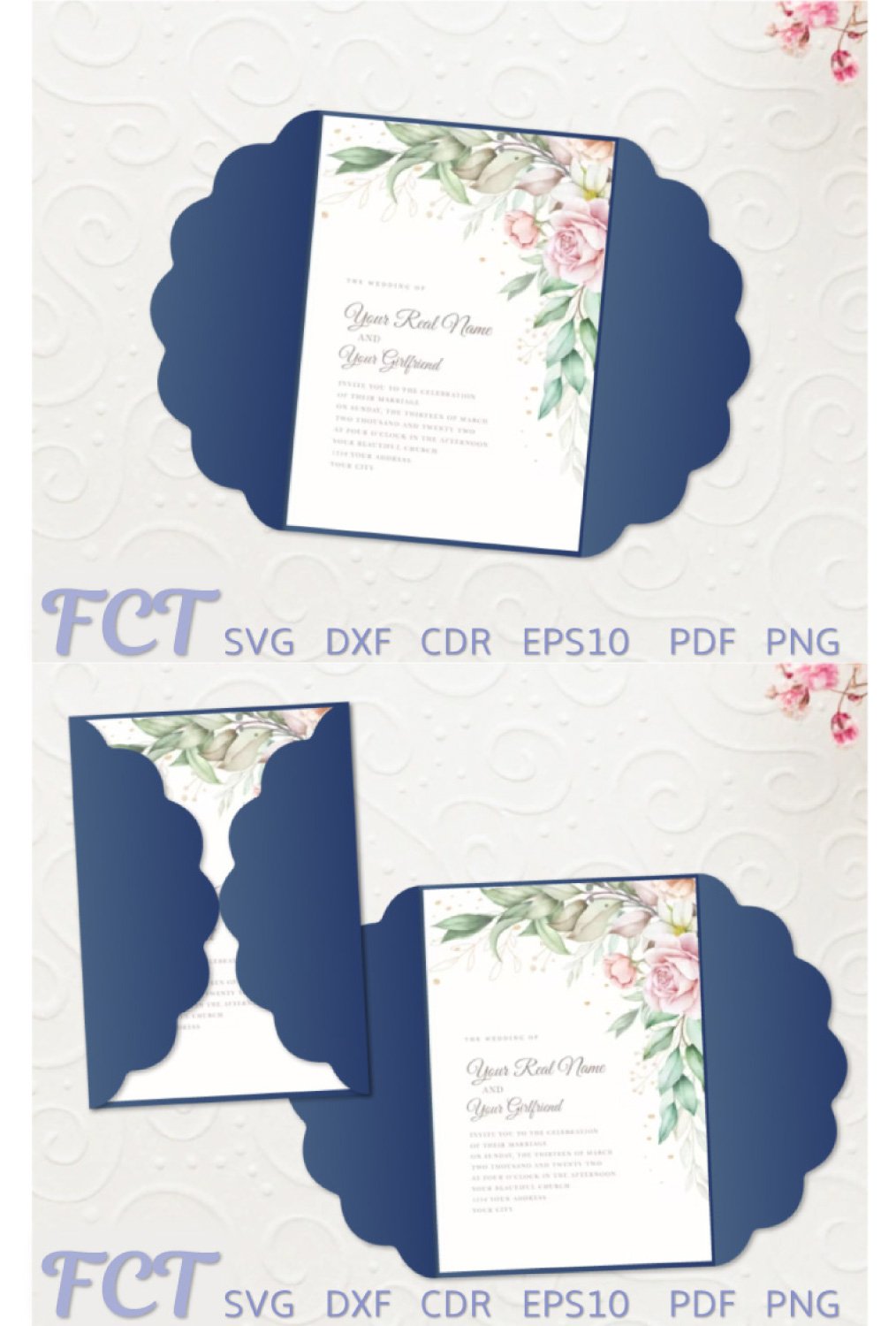 Simple Gate envelope 5x7, wedding invitation SVG Cricut