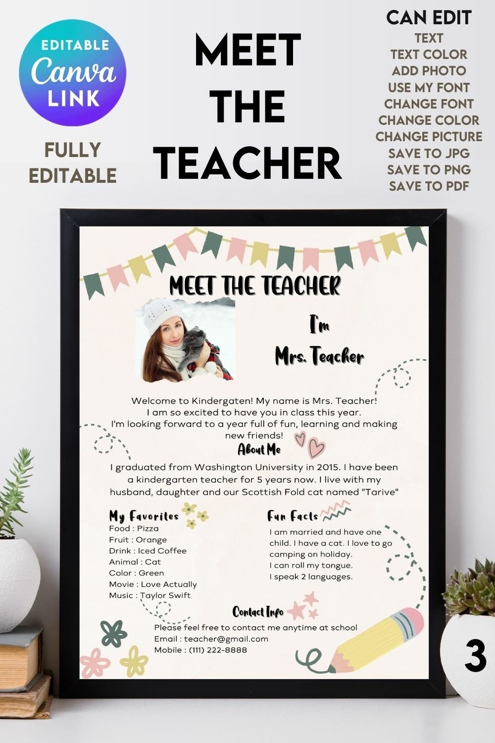 Meet the Teacher#3 - Canva Template