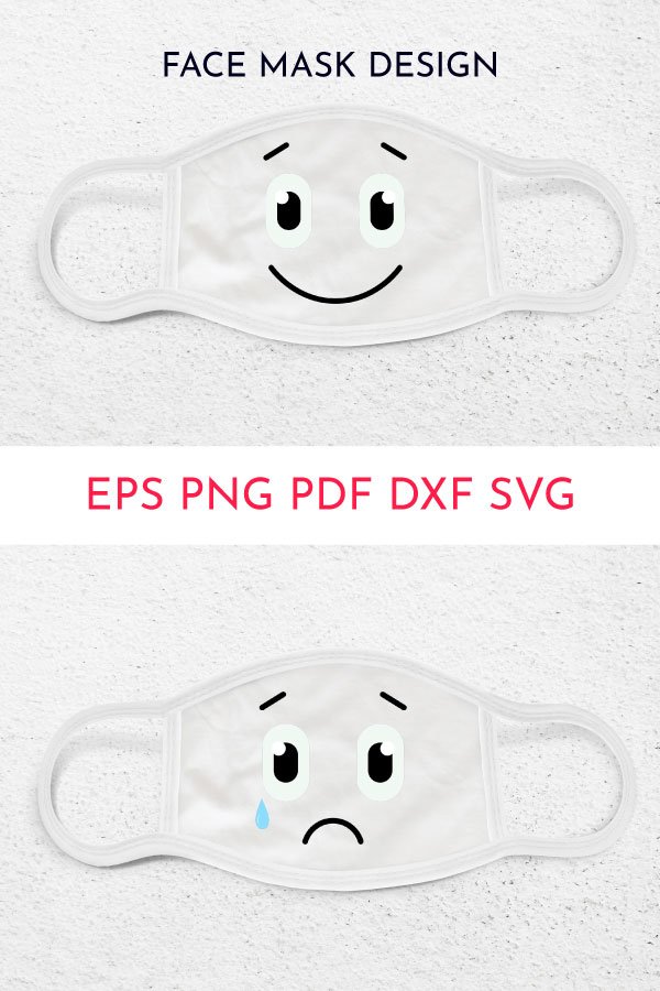 Face mask designs. Smile face. SVG (986995)