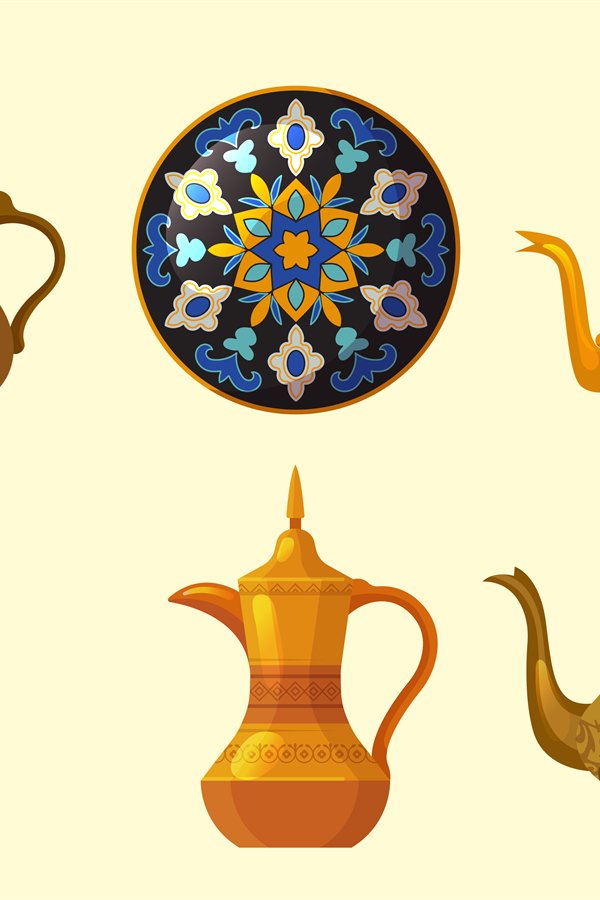 Arabic heritage. East cultural native traditional objects va