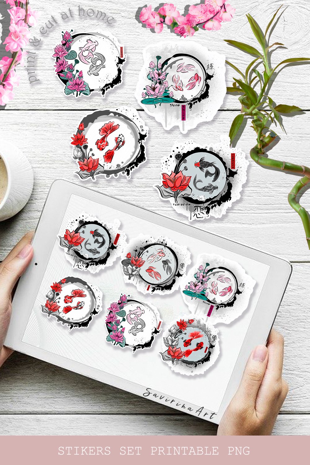 Japanes Stickers set Printable. Sticker PNG (2847277)