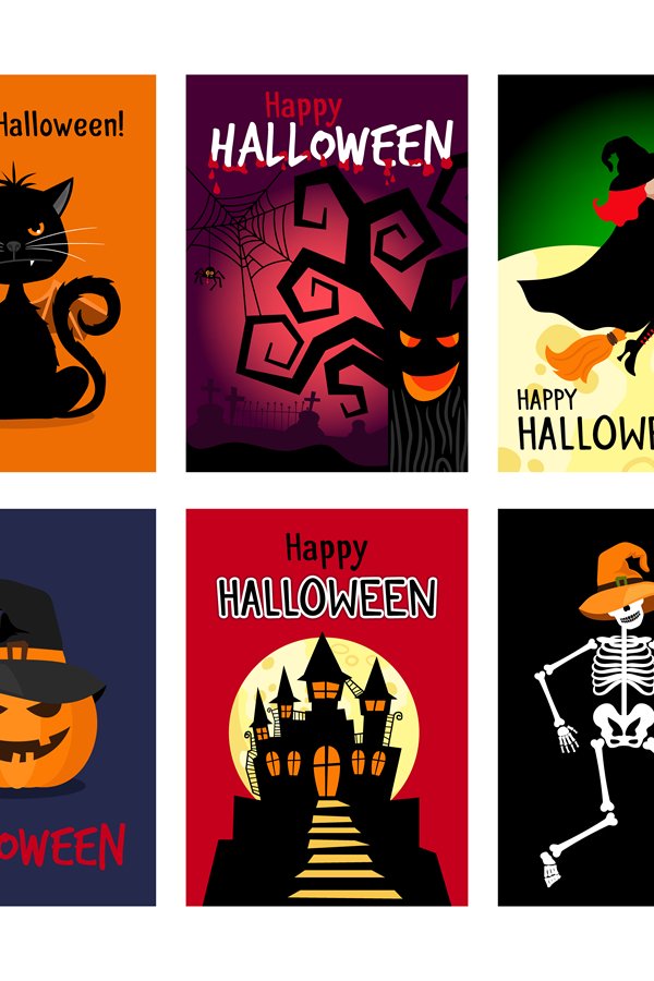 Retro autumn halloween posters