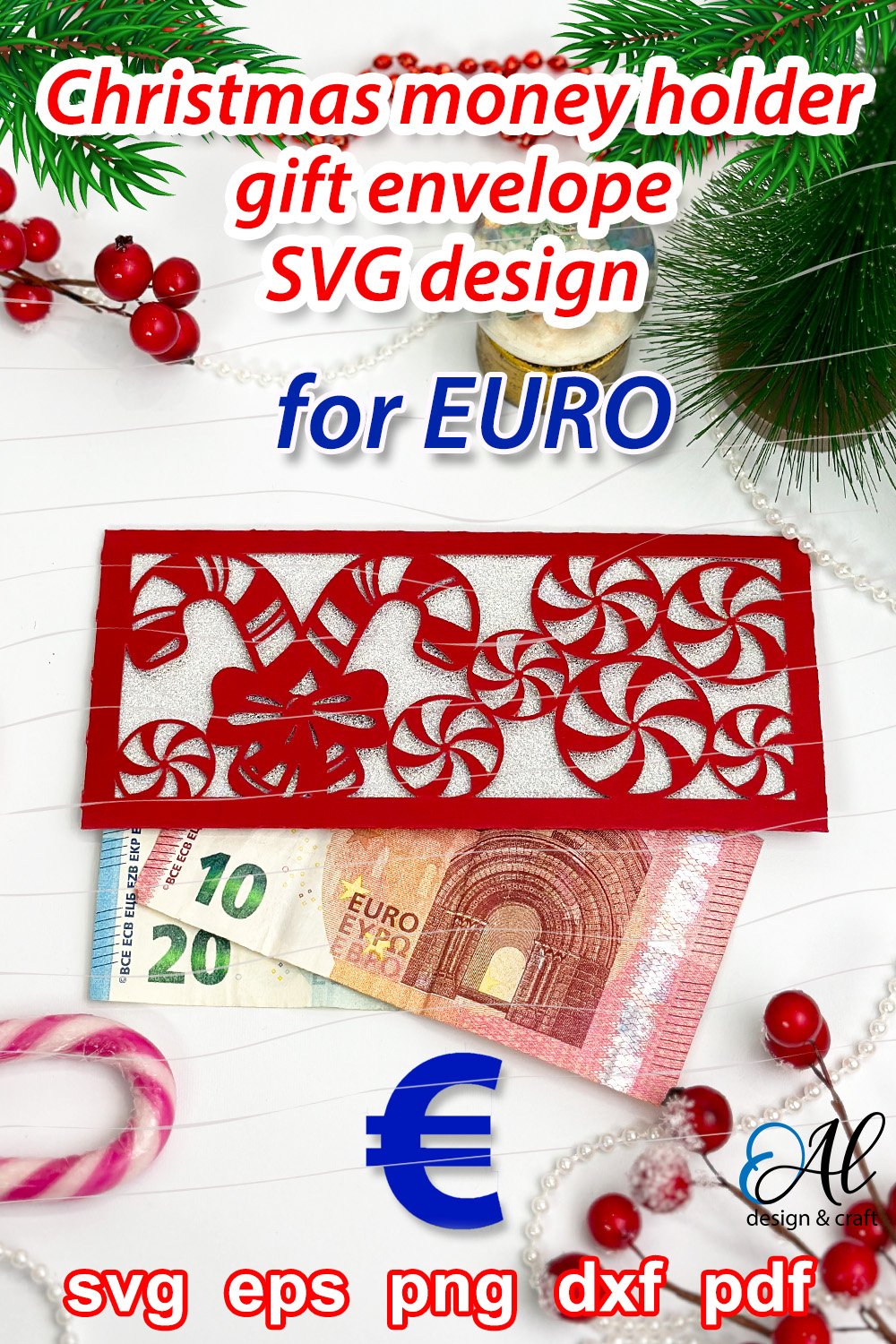 Christmas Money Holder Svg| Money Euro Envelope papercut