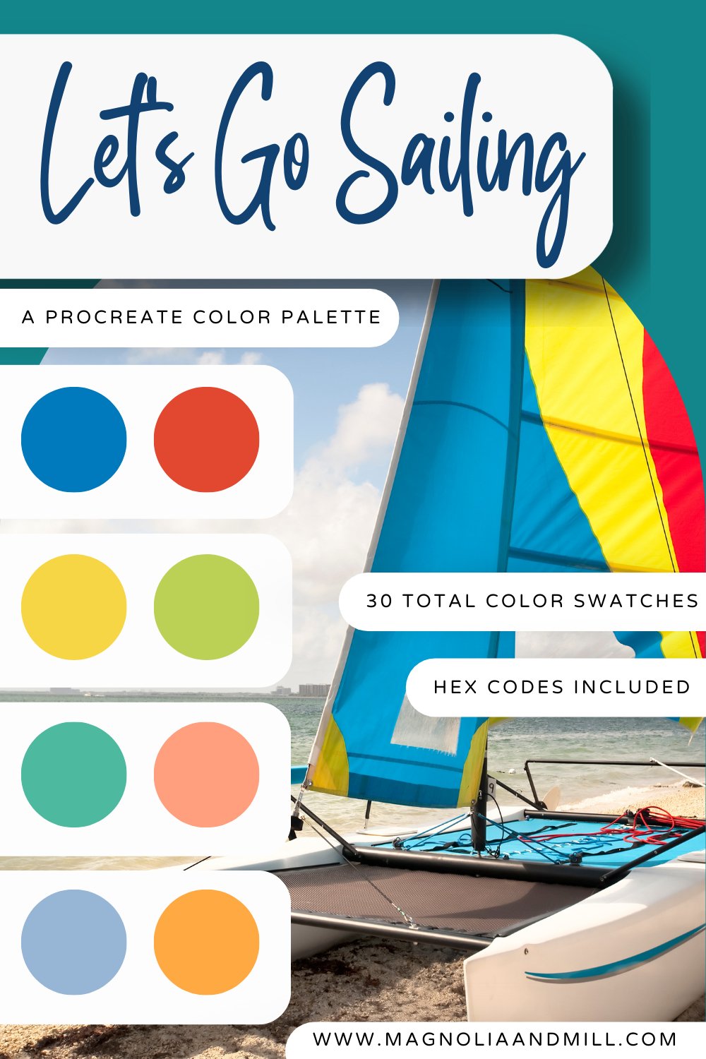 Lets Go Sailing Procreate Color Palette | HEX Codes Included