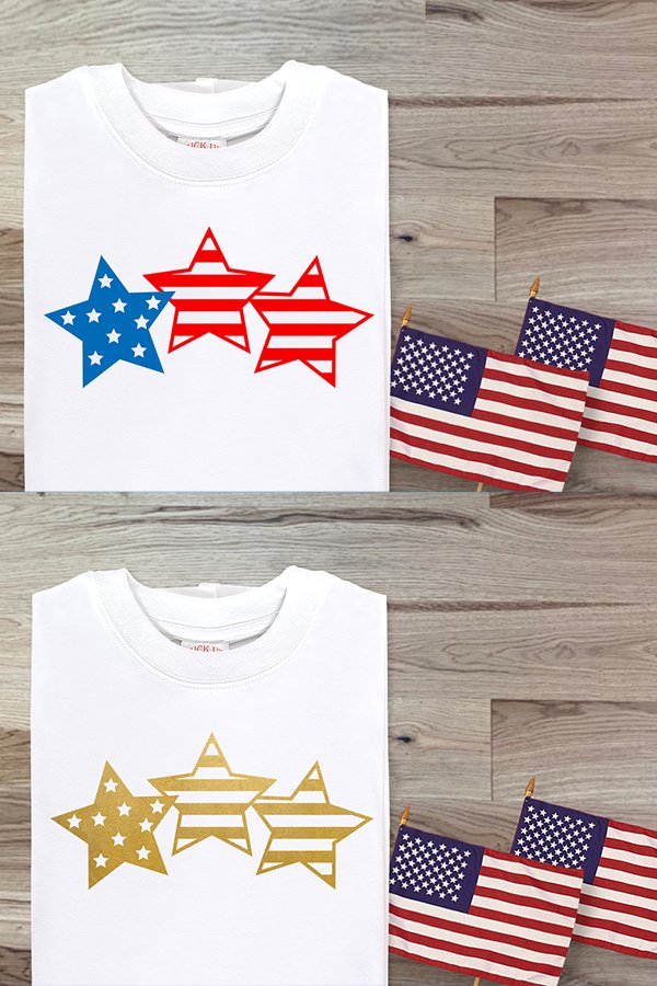 Patriotic Triple Stars SVG File