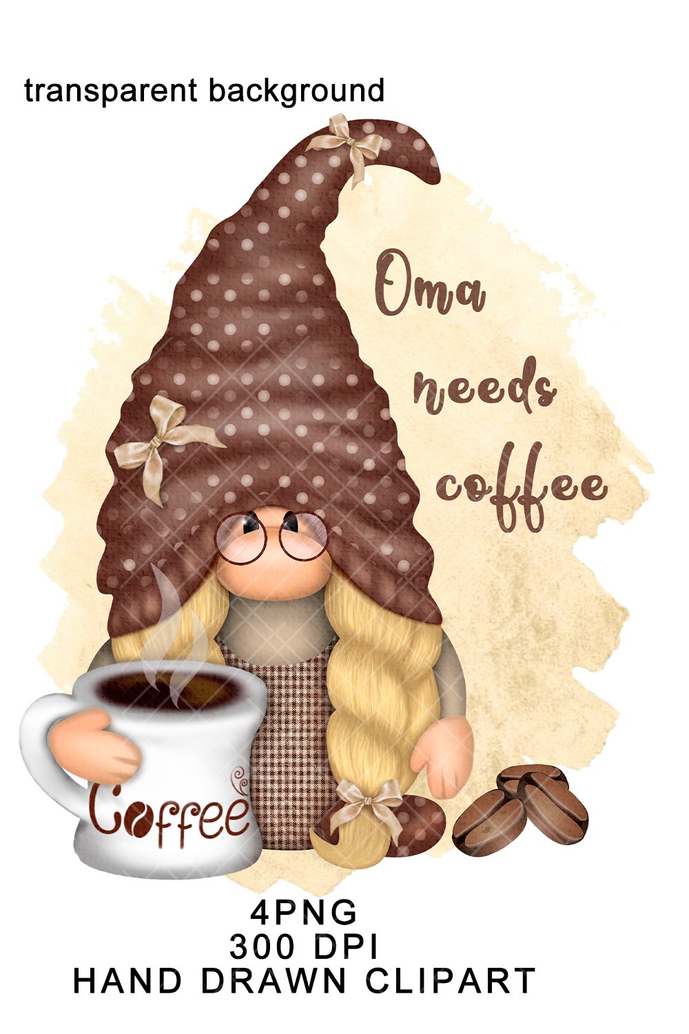 Coffee Gnome PNG Clipart /Cute Gonk Graphics (2566559)