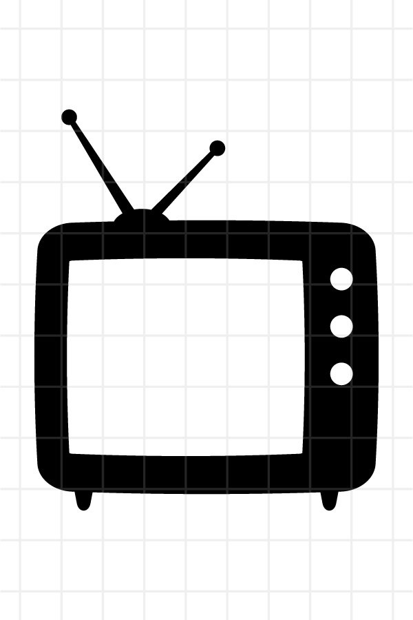 Retro TV SVG icon in flat style. Vector EPS, AI.
