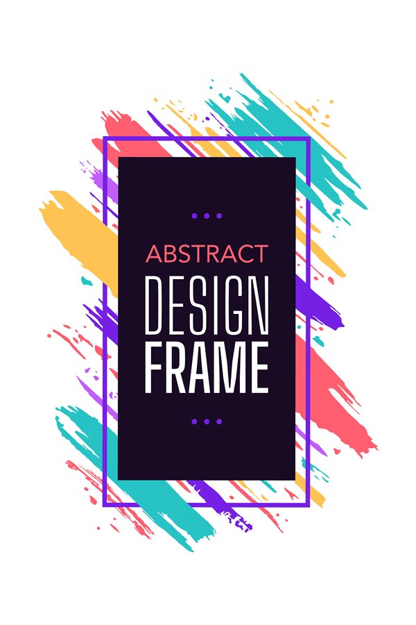 Geometry poster with stroke paintbrush, shape frame modern