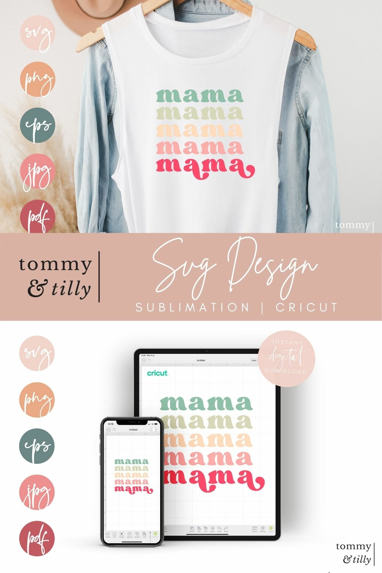 Mama sublimation SVG Cut File for Cricut and Silhouette