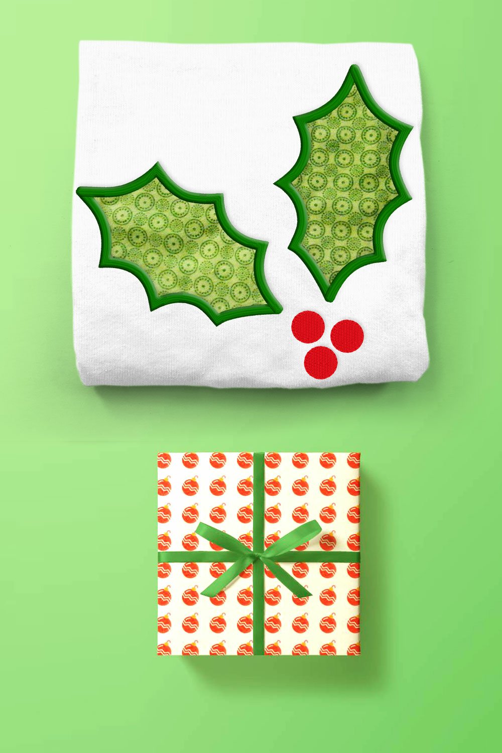 Holly Applique Embroidery Design