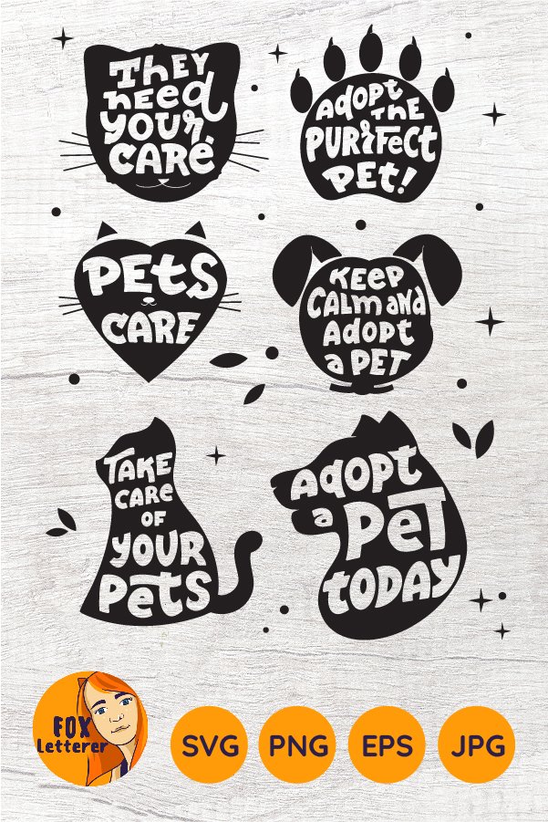 Dog and cat. Pet svg. Pets cricut. Animal paw.