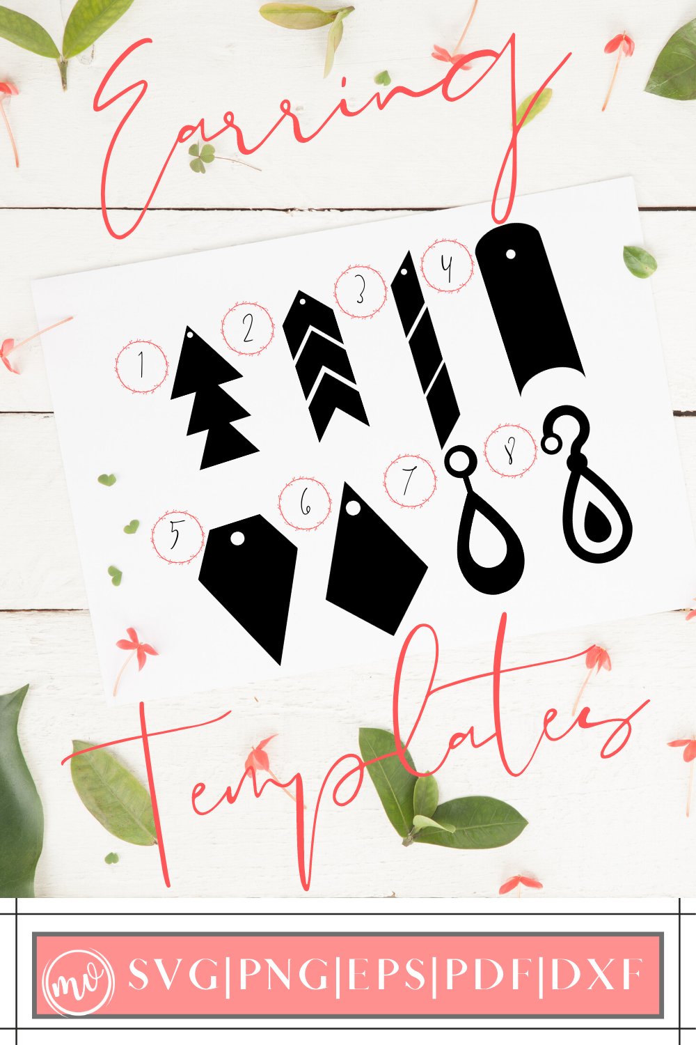 Earrings Template Bundle - 8|Svg|Png|Pdf|Eps|Dxf