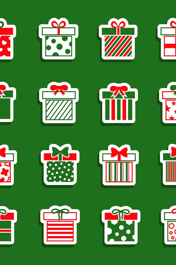 Christmas gift boxes vector icons set (821224)