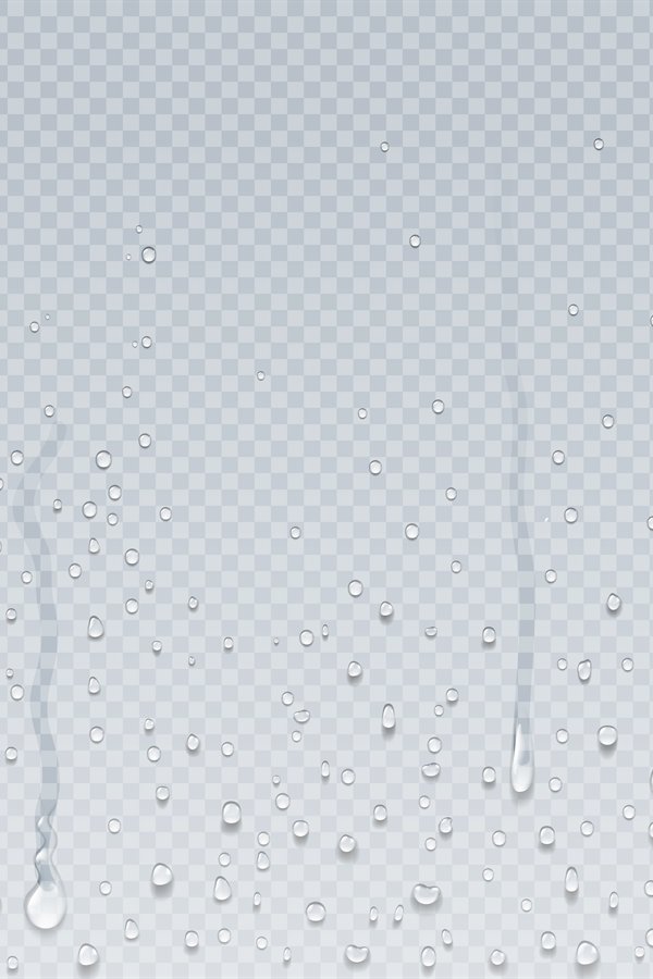 Water drops background. Shower steam condensation drips on t
