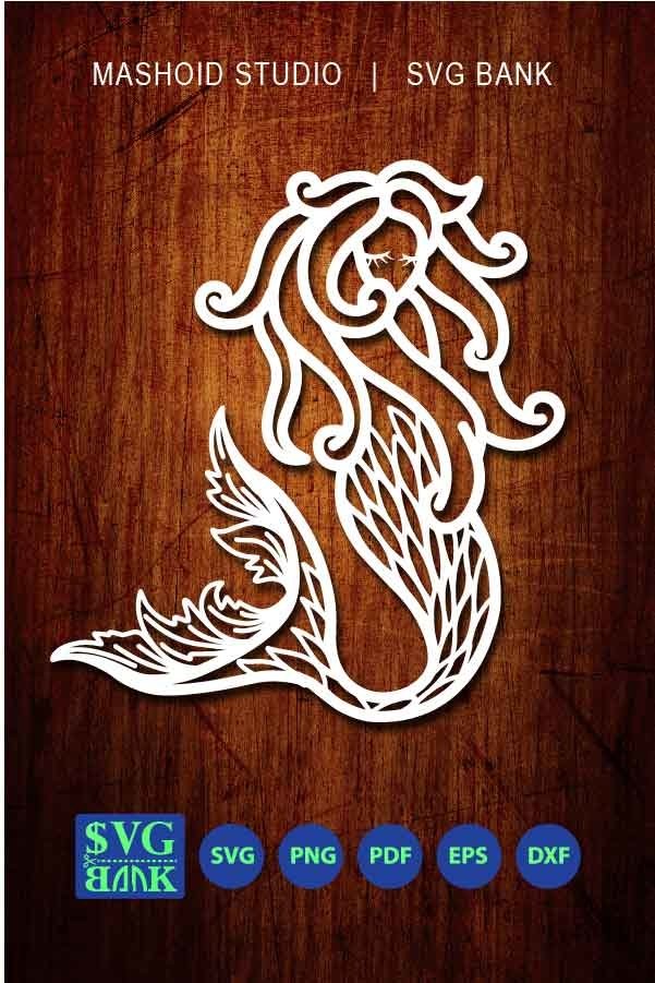 Mermaid Svg, Mermaid wall decoration, mermaid cut file dxf