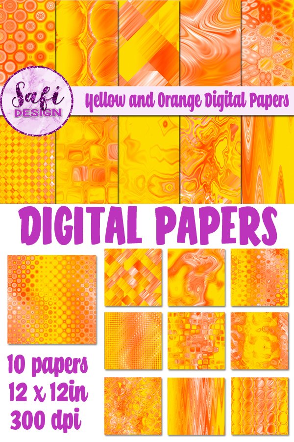 Yellow and Orange Digital Papers (700550)