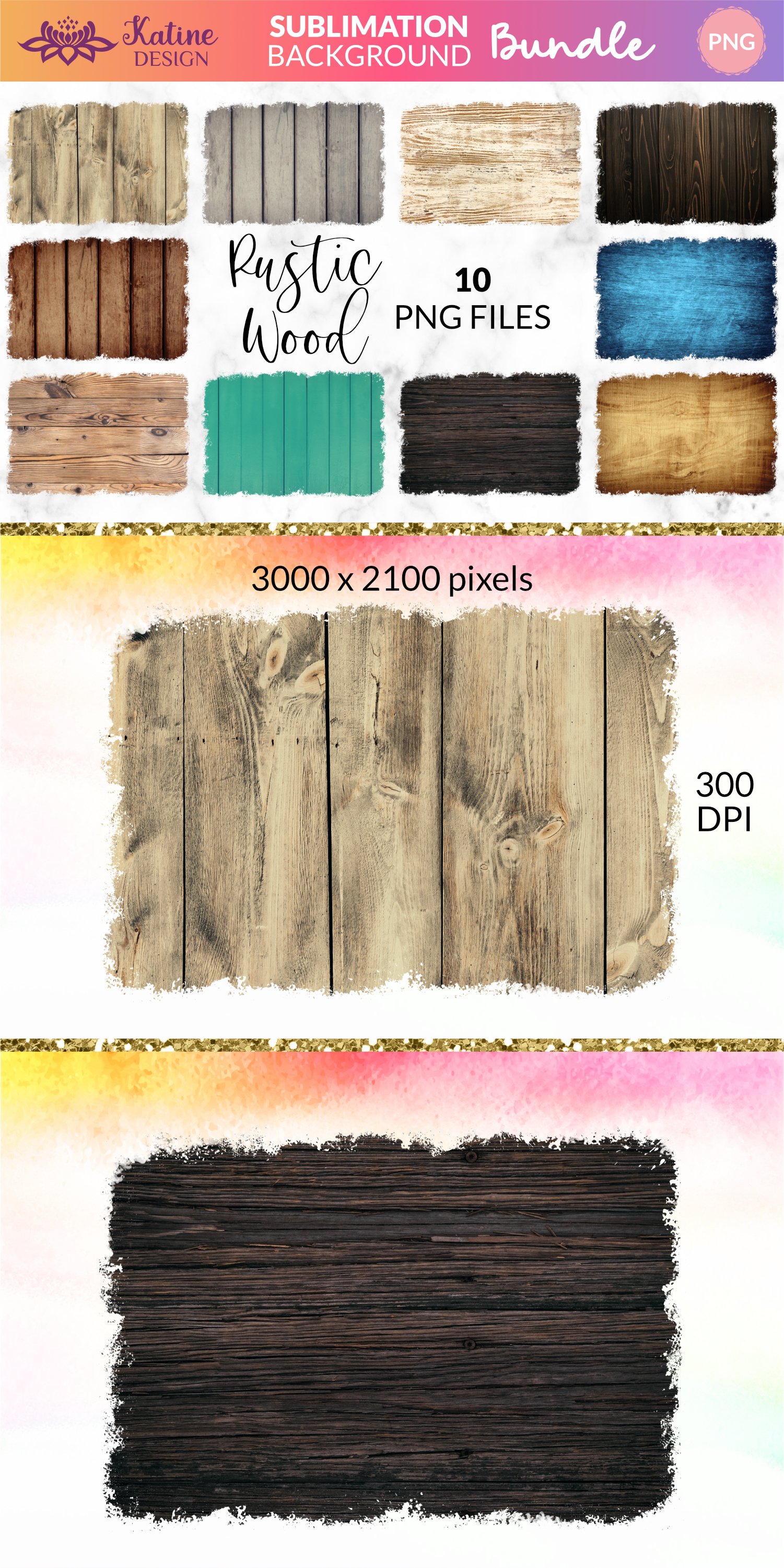 Wood Sublimation Background Bundle Distressed Background Png