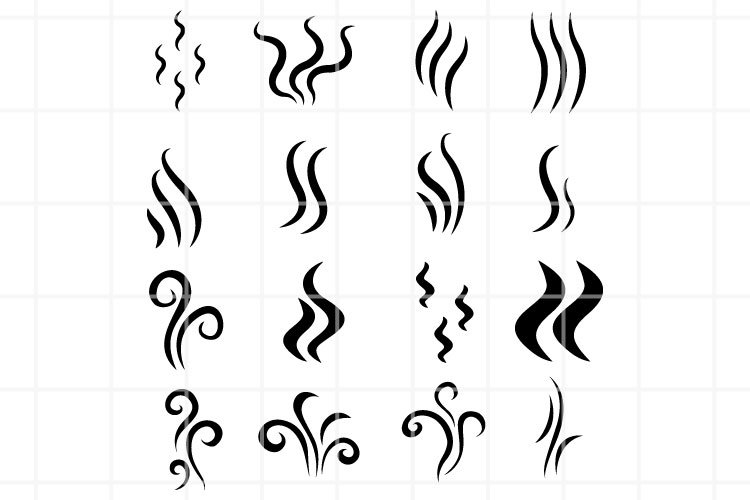 Aroma icons. Wind vector set. Smell vector icons.