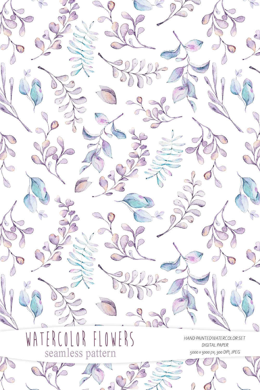 Watercolor pink peony seamless pattern. Digital paper