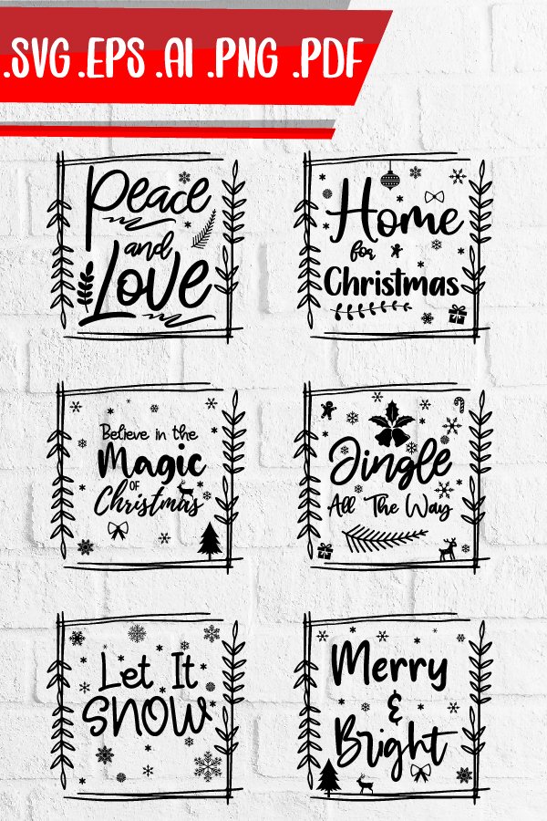 Christmas Text Box Svg Eps Png Ai (1023458)