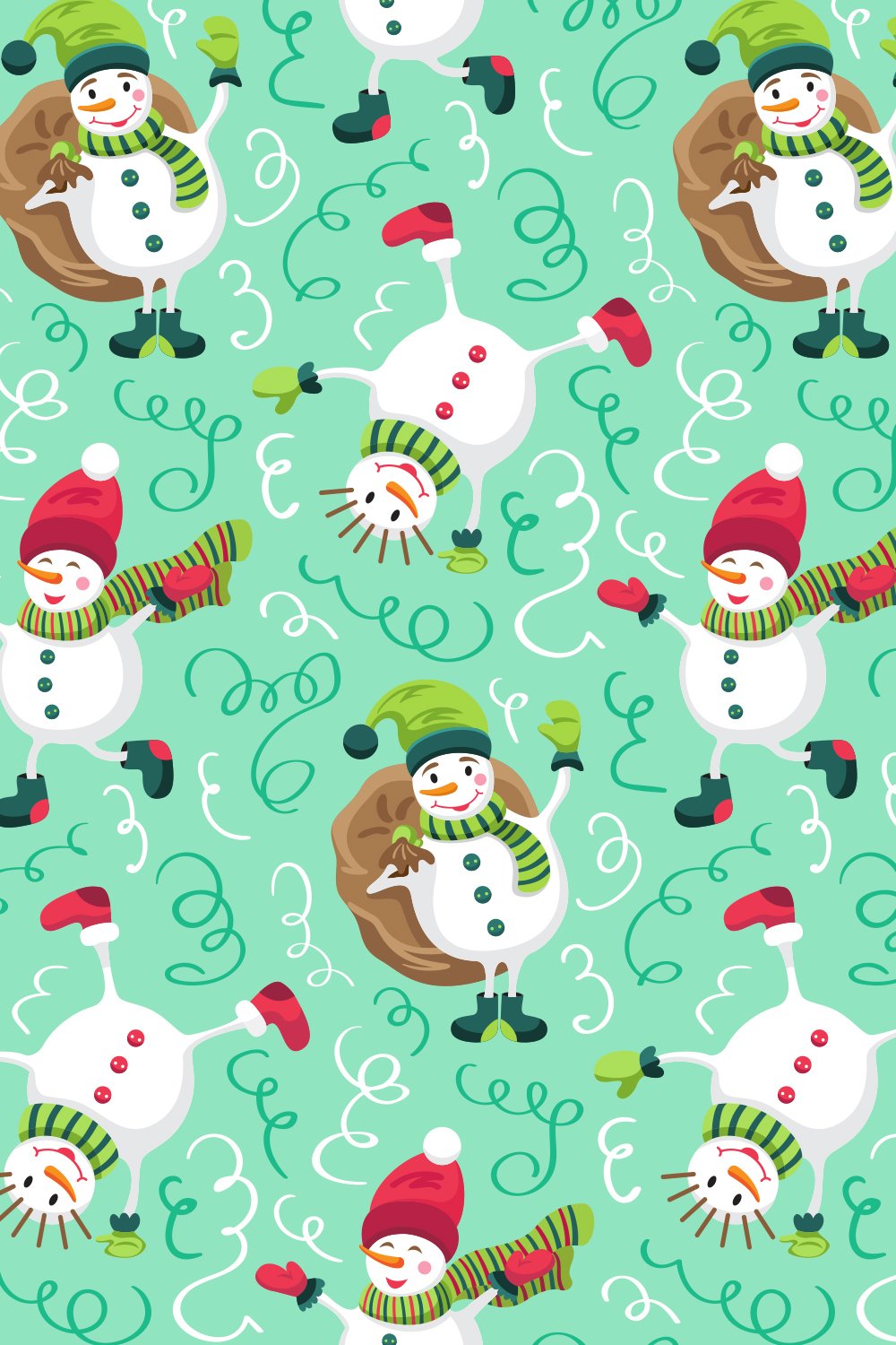 Winter snowman seamless pattern (2282477)