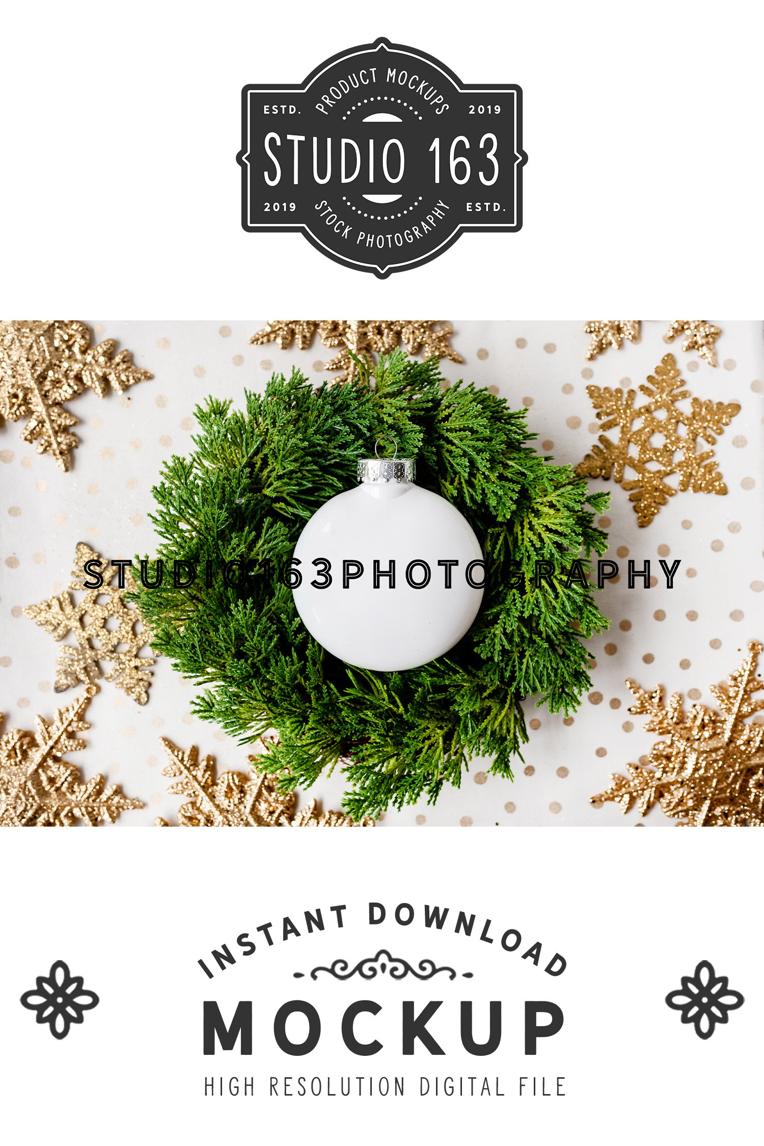 christmas ornament mockup