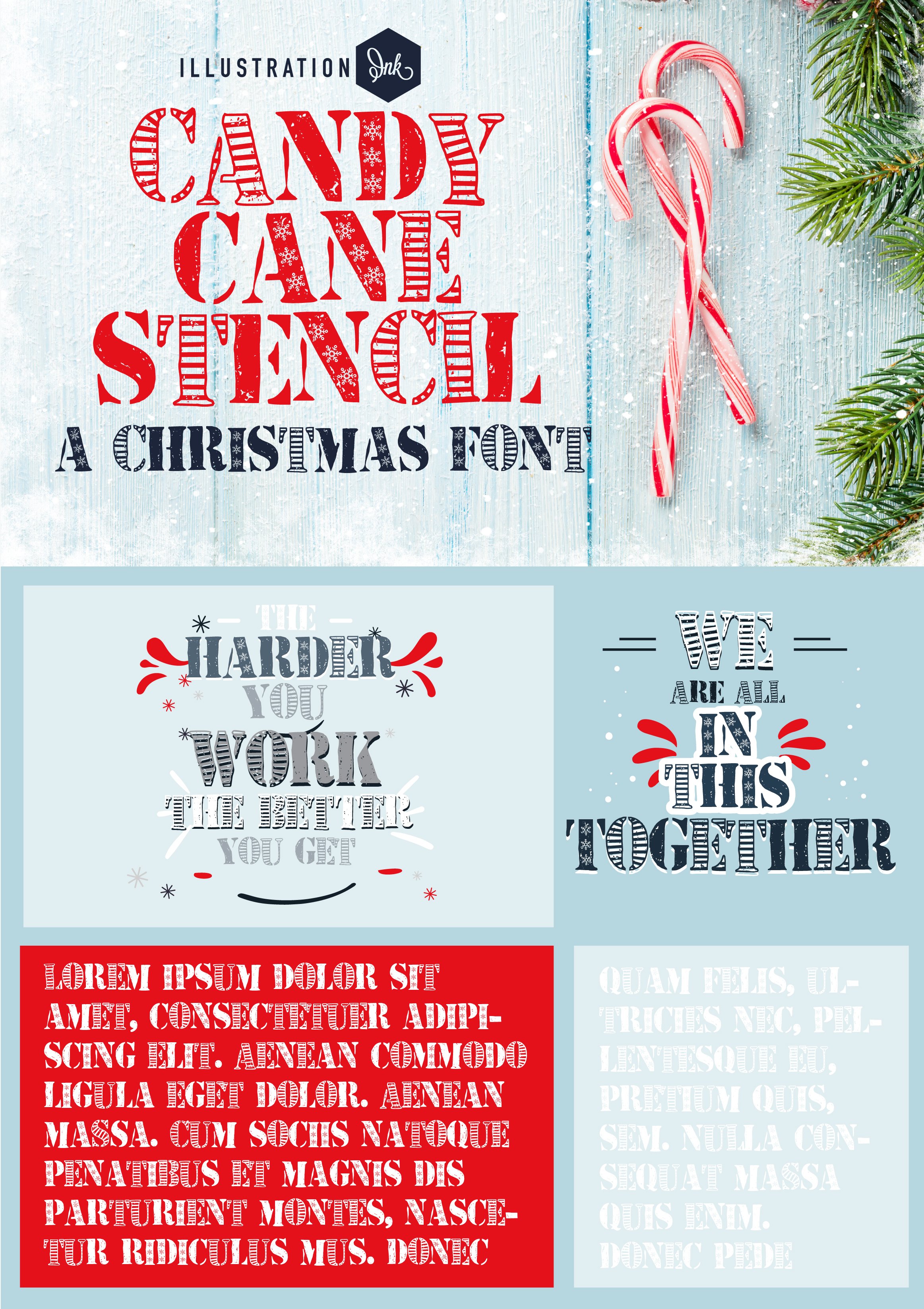 Hand-crafted, hand-written, Christmas script