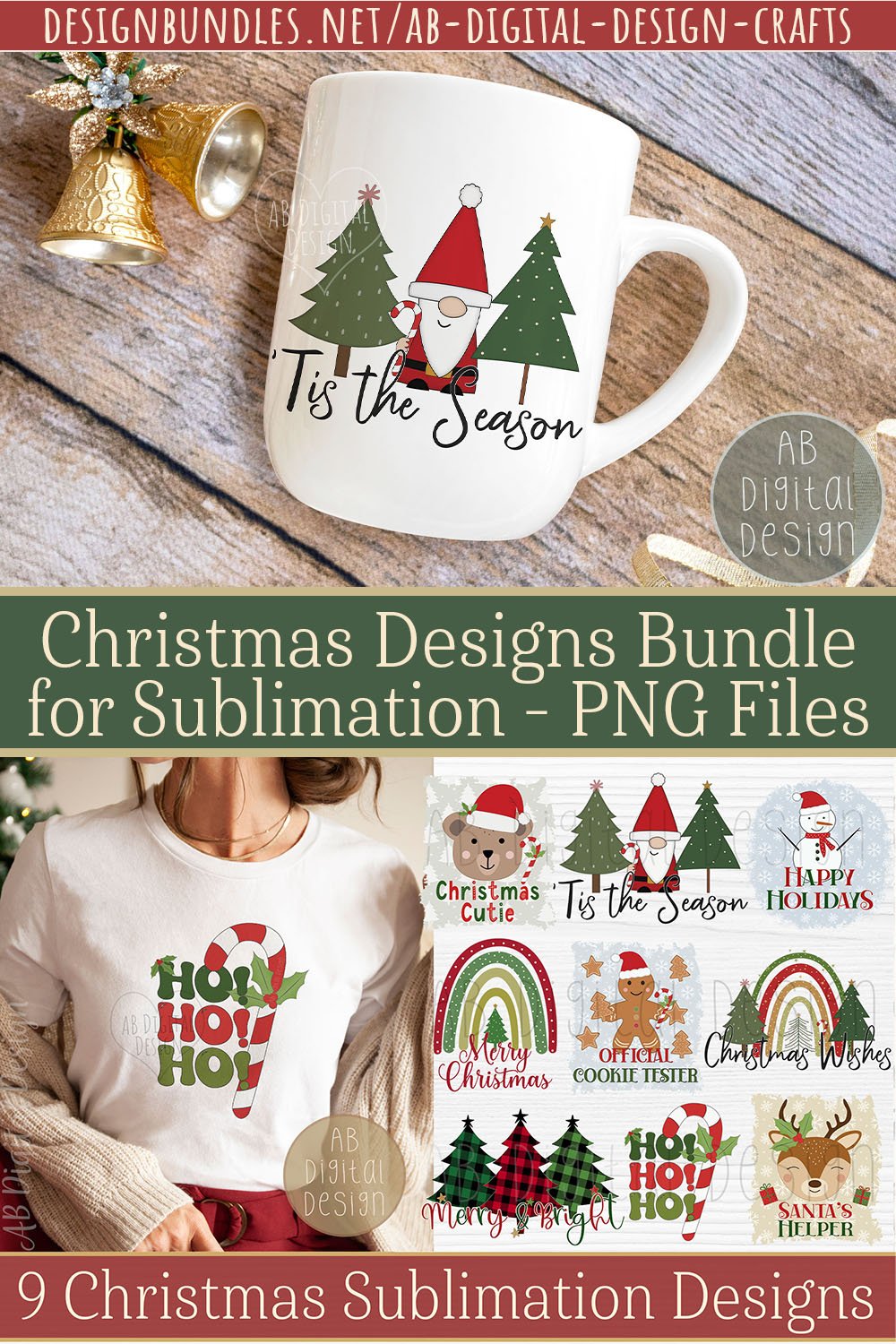 Christmas Sublimation Designs Bundle | 9 Designs
