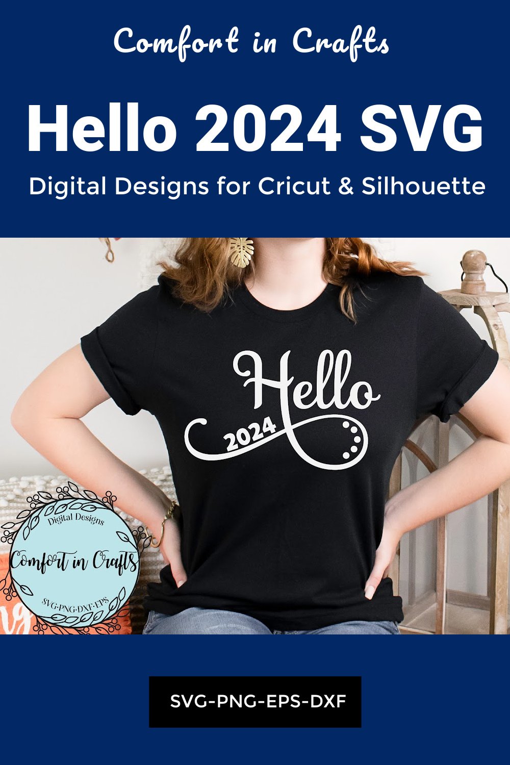 Hello 2024 SVG and Sublimation New Years design